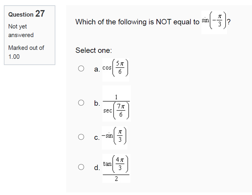 Solved Which of ﻿the following is ﻿NOT equal | Chegg.com