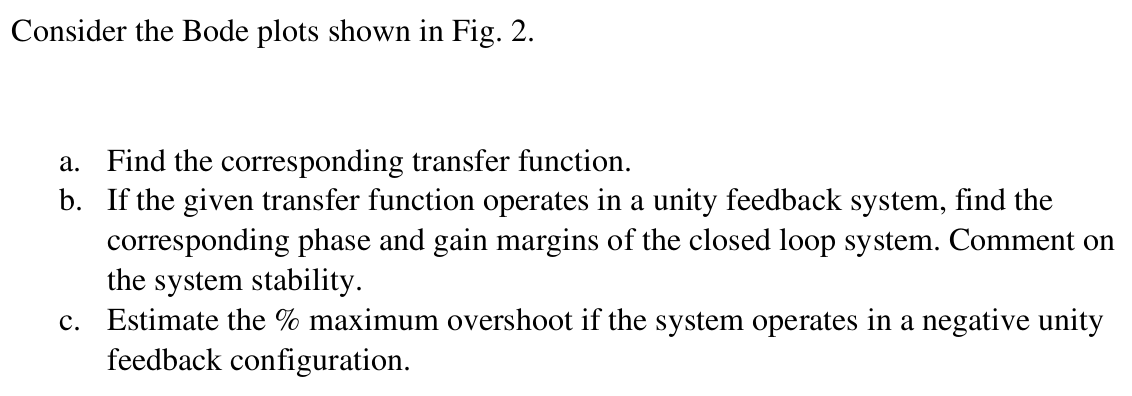 Solved Bode Diagram Consider The Bode Plots Shown In Fig 