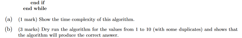 Solved Q4. Consider the following algorithm for the problem | Chegg.com