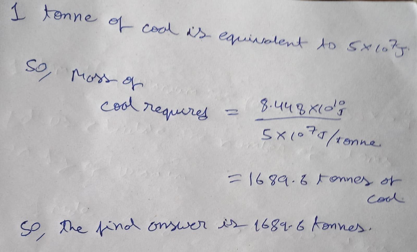 Solved How did the author get the amount of tonnes in this | Chegg.com