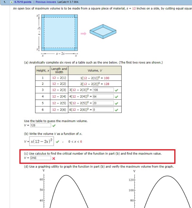 Solved 1. 8.75/10 points | Previous Answers LarCalc11 | Chegg.com