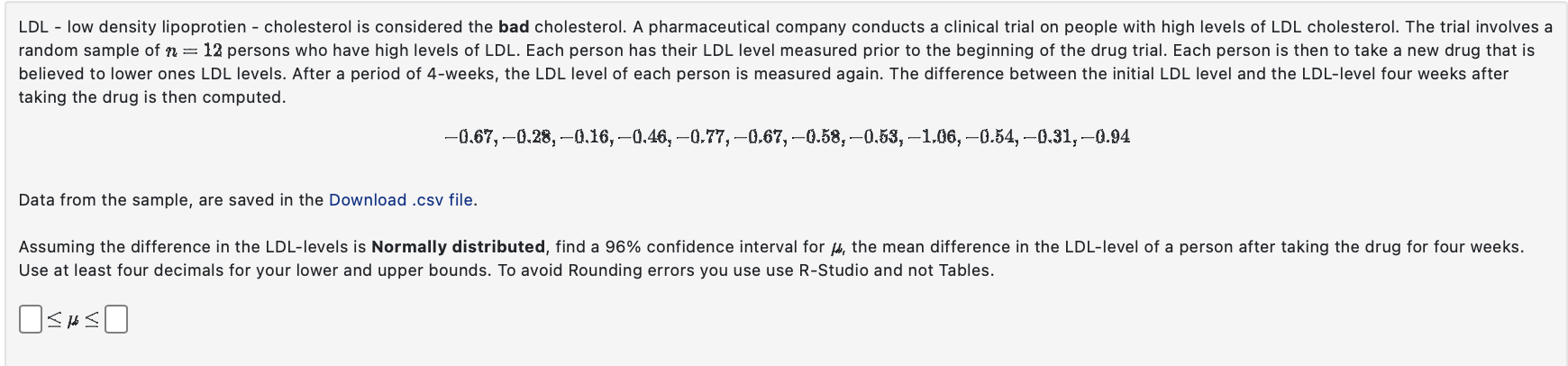 Solved taking the drug is then computed. | Chegg.com