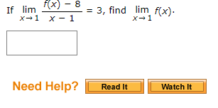 Solved limx→1x−1f(x)−8=3 | Chegg.com