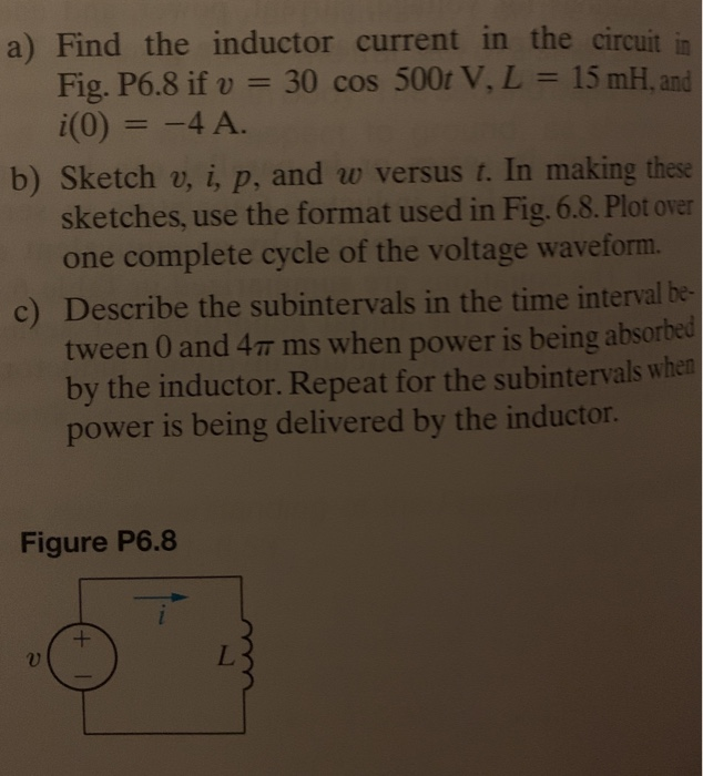 Solved a) Find the inductor current in the circuit in 15 mH, | Chegg.com