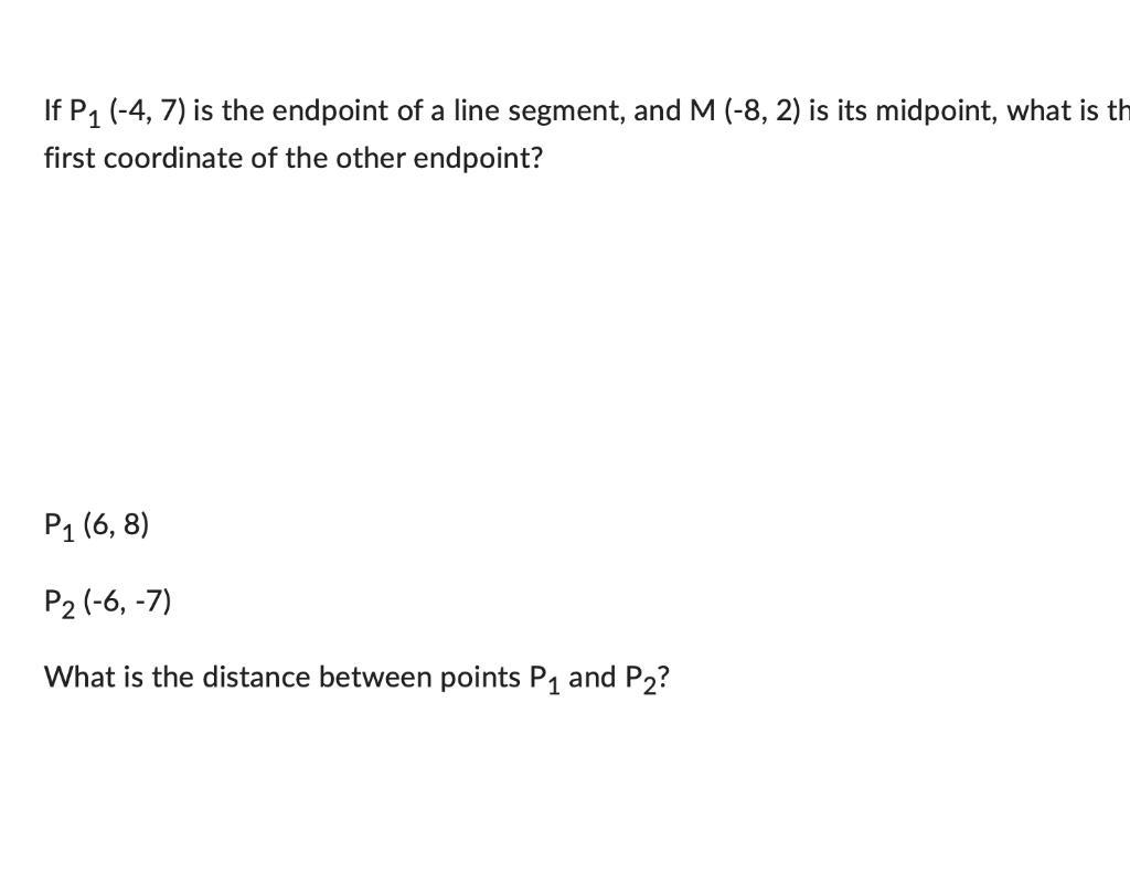 Solved Midpoint and distance between points are calculated | Chegg.com