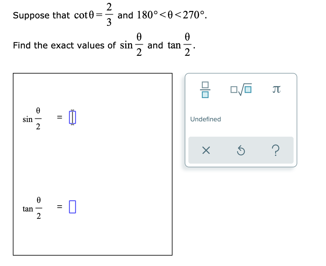 Solved 2 Suppose that cot0 = 3 } and 180° | Chegg.com