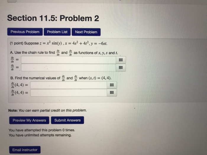 Solved Section 11 5 Problem 2 Previous Problemproblem List