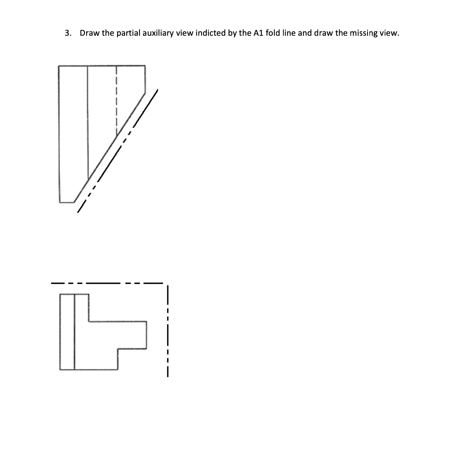 Solved Draw the partial auxiliary view indicted by the A 1 | Chegg.com