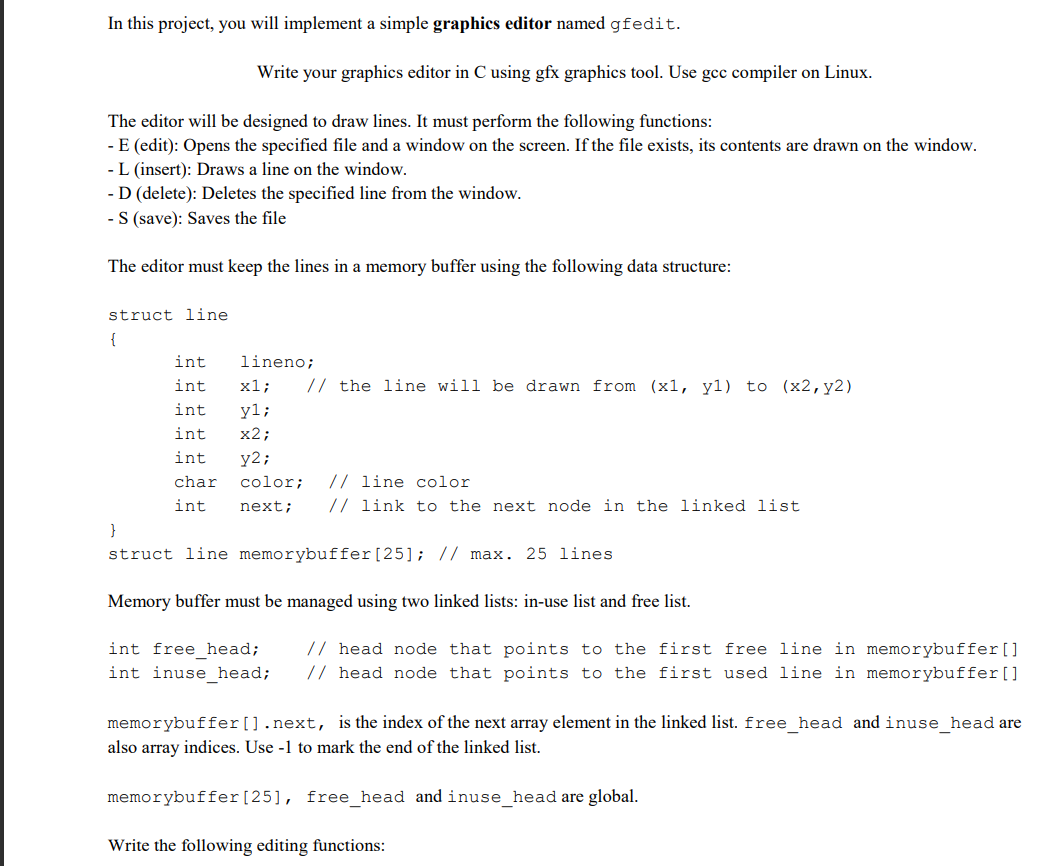 Solved In this project, you will implement a simple graphics | Chegg.com