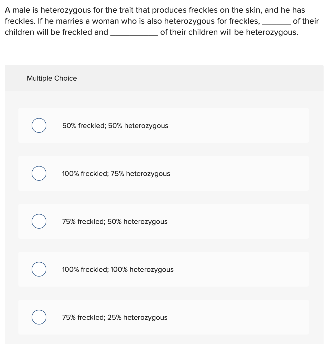 Solved A male is heterozygous for the trait that produces | Chegg.com