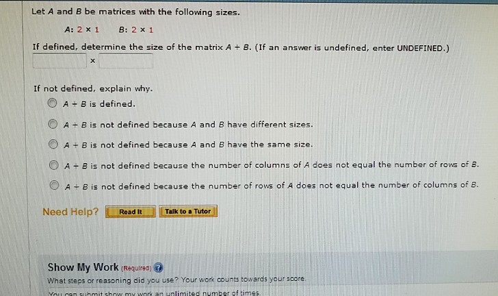Solved Let A and B be matrices with the following sizes. A: | Chegg.com