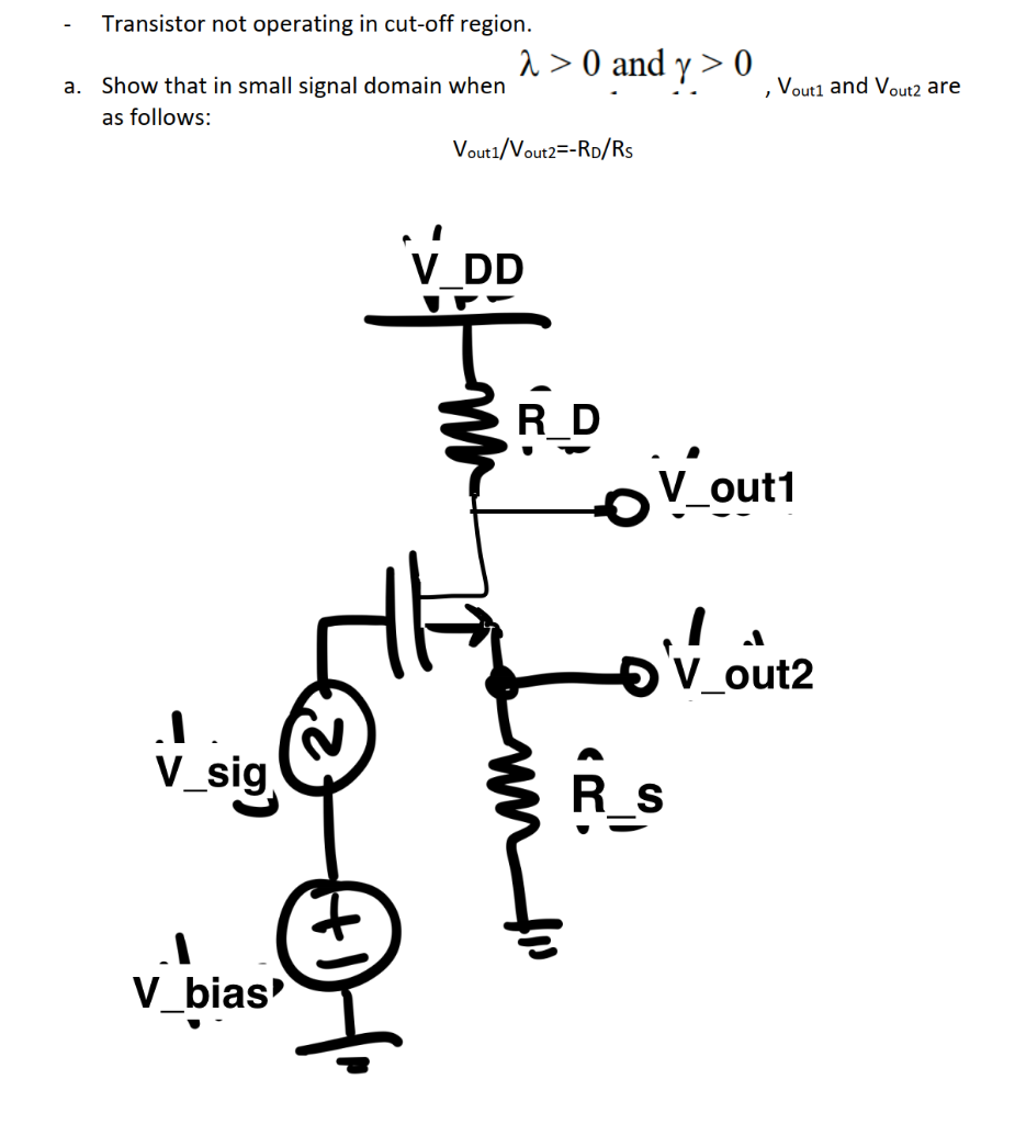 Solved Transistor not operating in cut-off region. a> 0 and | Chegg.com