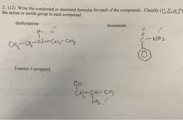 Solved Write the condensed or structural formulas for each | Chegg.com