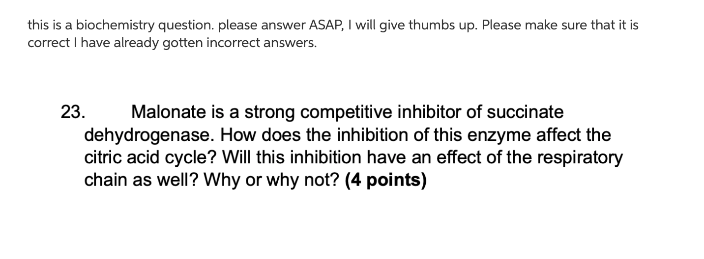Solved this is a biochemistry question, please answer ASAP, | Chegg.com