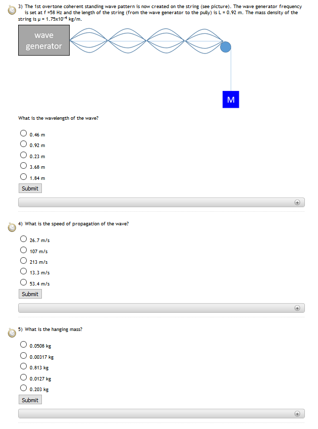 Solved 1 2 3 4 5 A string (with uniform mass density) is | Chegg.com