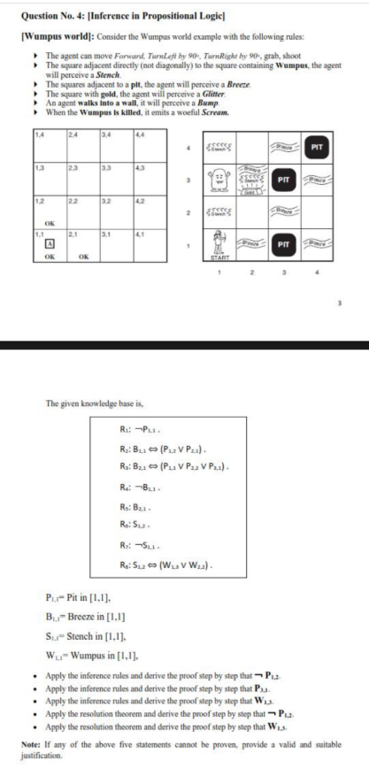 Solved Question No. 4: [Inference in Propositional | Chegg.com