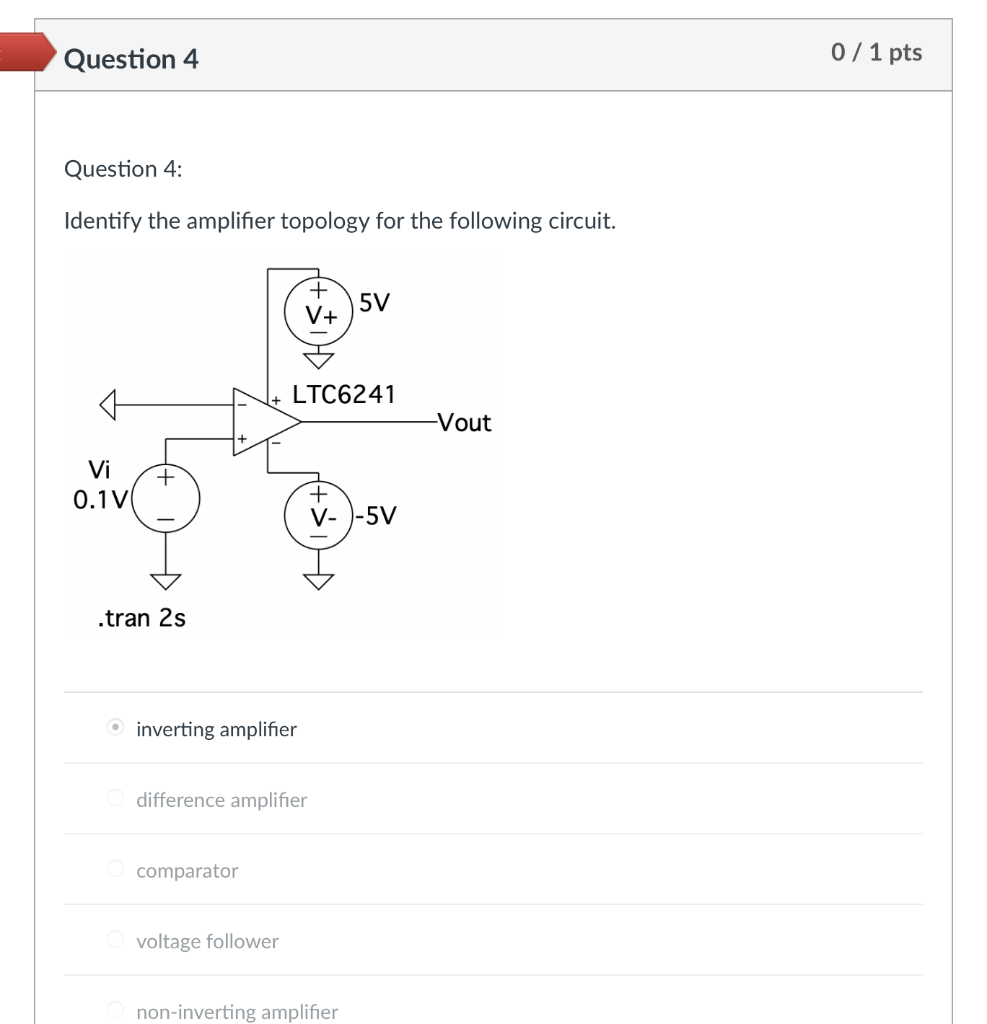 Solved Identify the amplifier topology for the following | Chegg.com