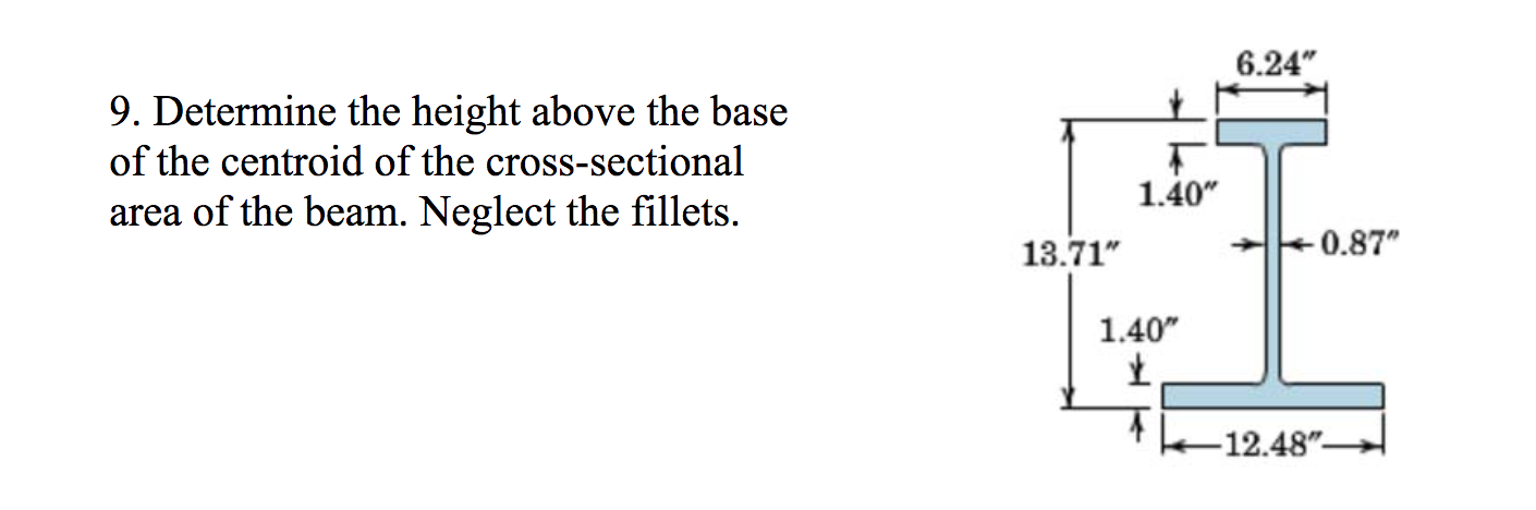 Solved 9. Determine the height above the base of the | Chegg.com