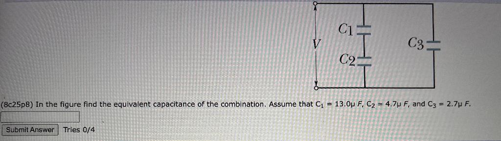 Solved 8c25p8 ) In the figure find the equivalent | Chegg.com