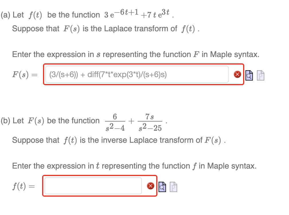Solved (a) Let f(t) be the function 3e−6t+1+7te3t. Suppose | Chegg.com