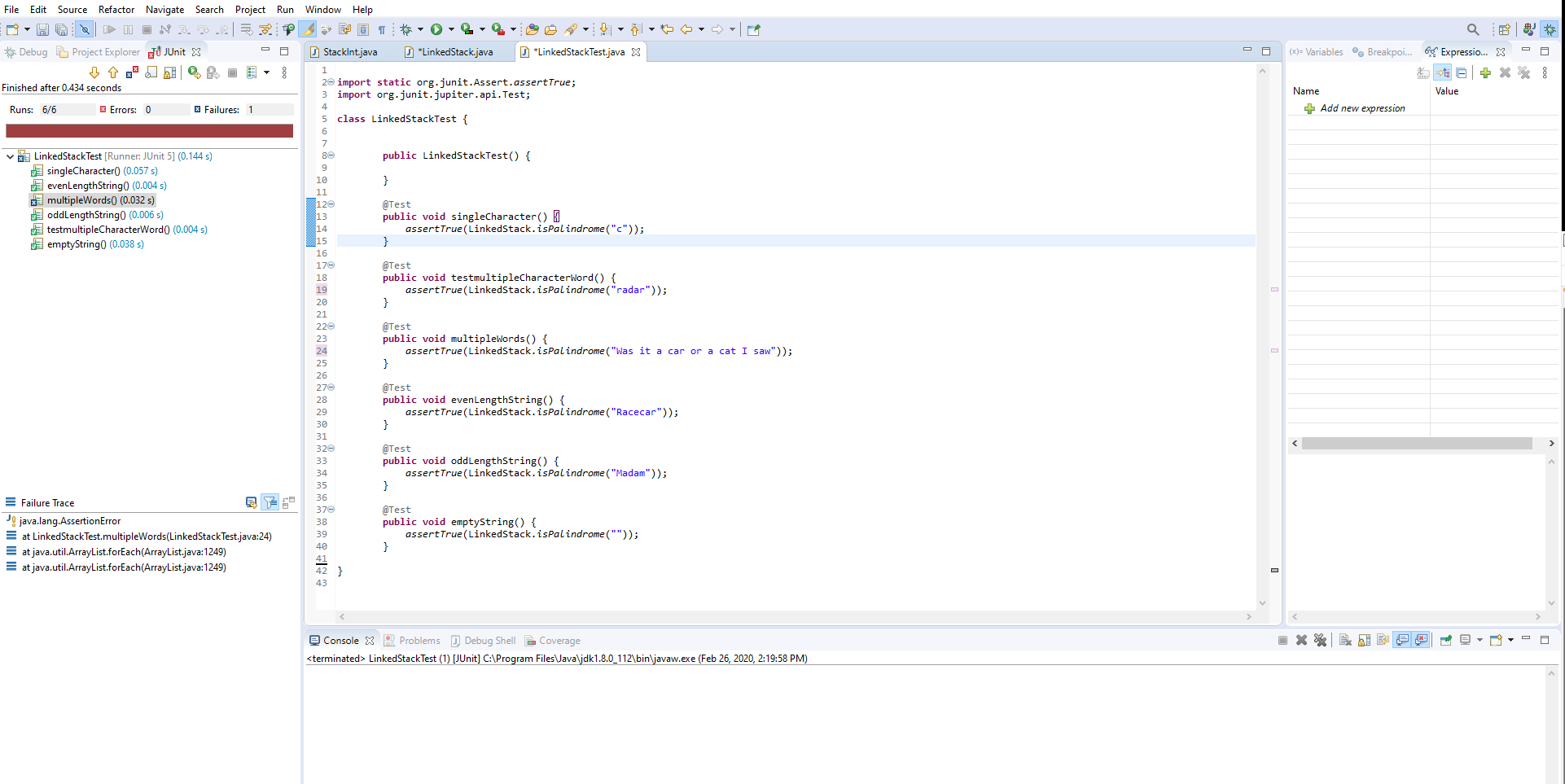Hi. I need some help here I created a LinkedStack | Chegg.com
