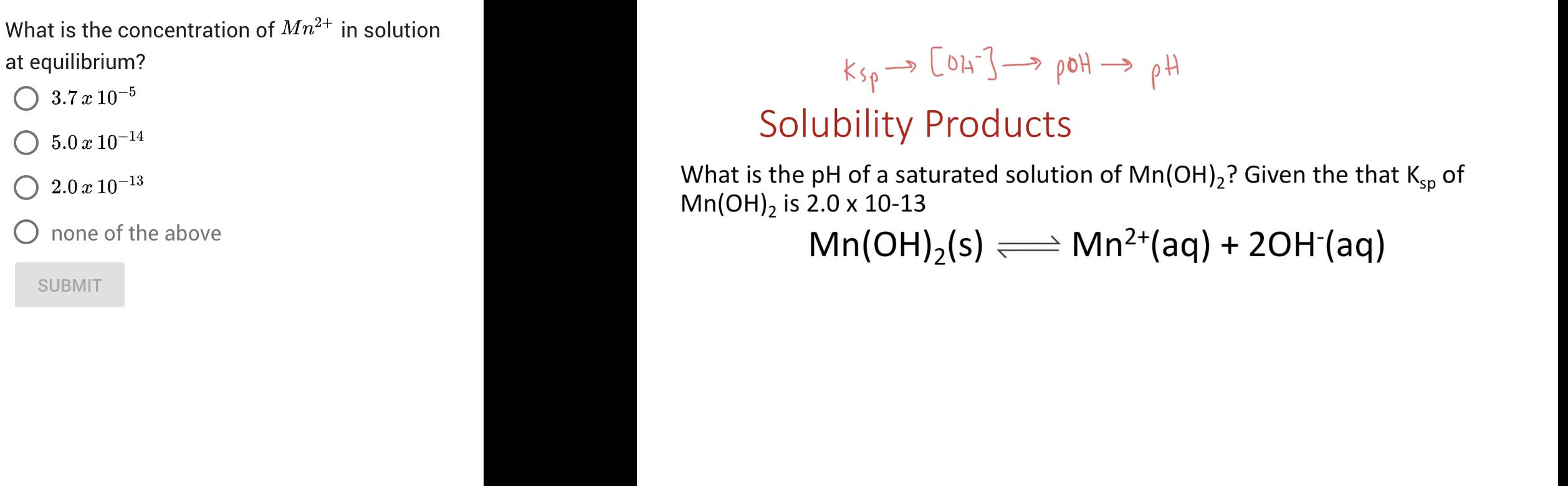 Solved What is the concentration of Mn2+ in solution at | Chegg.com