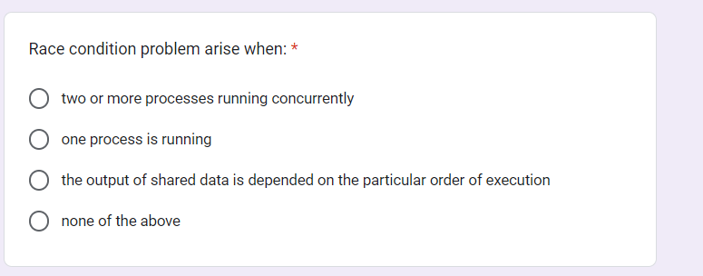 Solved please faster Race condition problem arise when: *two | Chegg.com