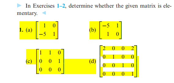Solved In Exercises 1-2, determine whether the given matrix | Chegg.com