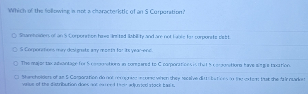 Solved Which of the following is not a characteristic of an | Chegg.com