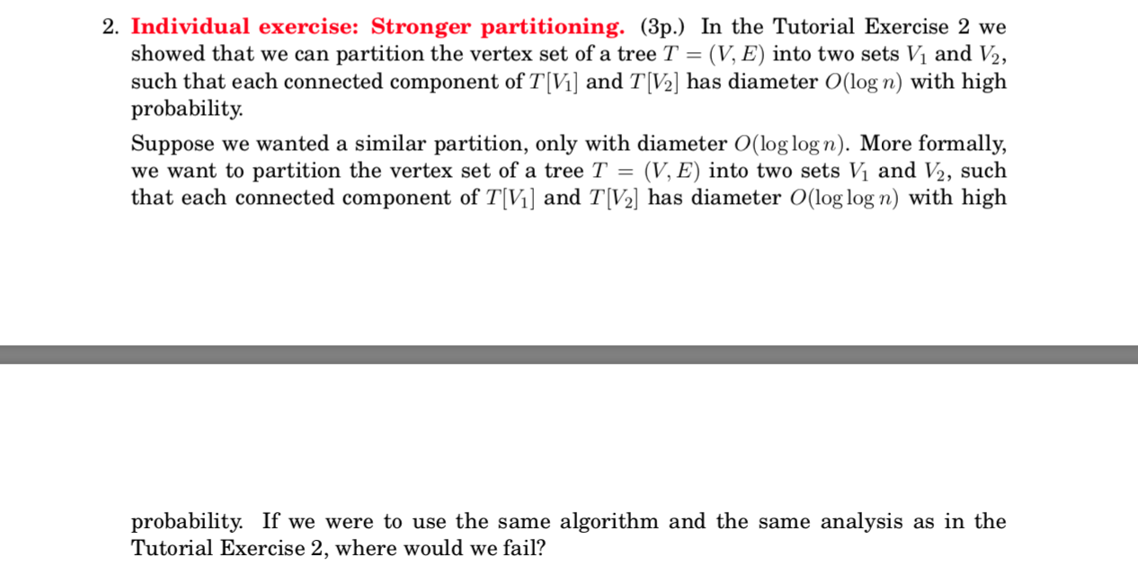Individual exercise: Stronger partitioning. (3p.) In | Chegg.com