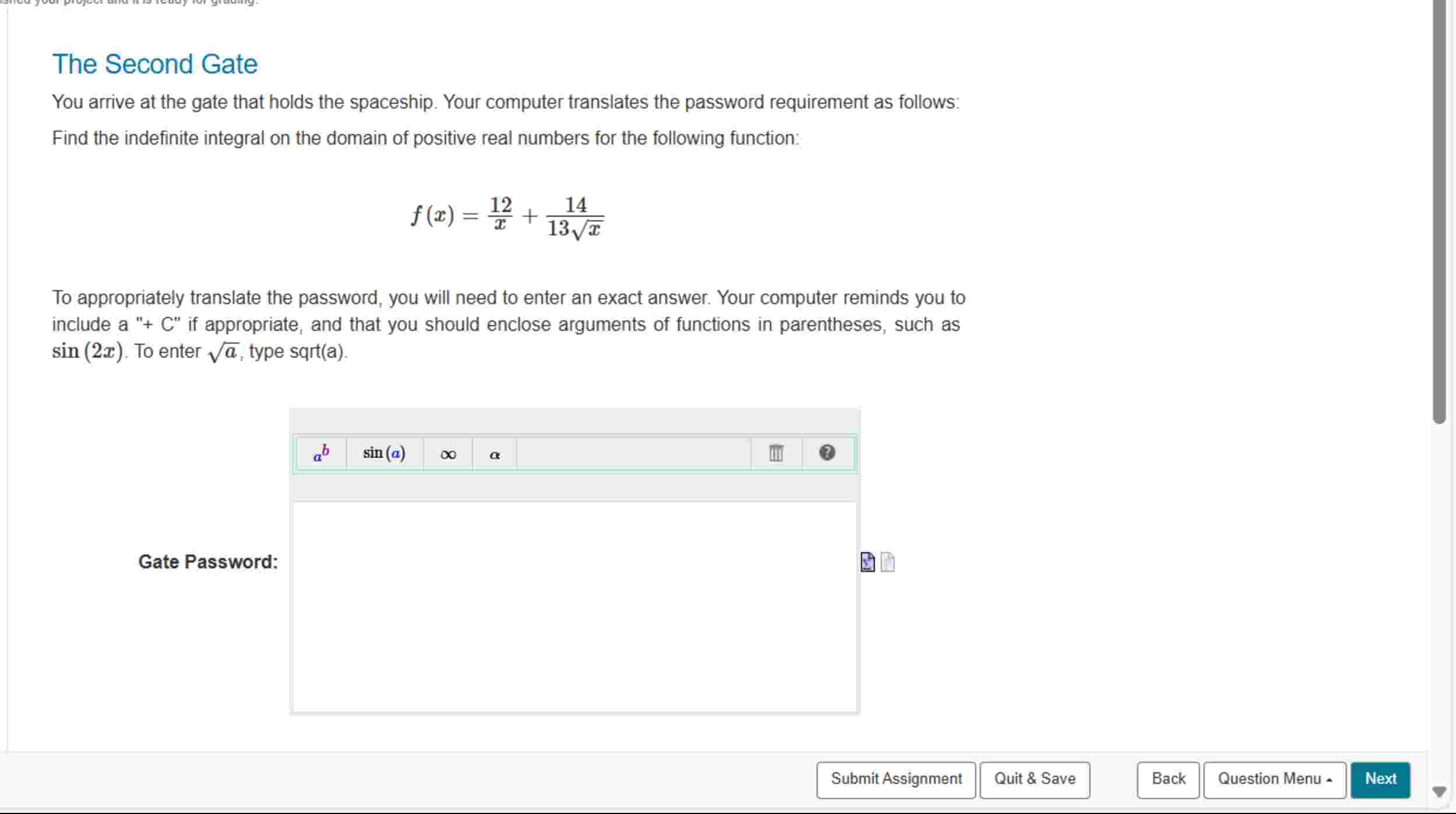 Solved The Second GateYou arrive at ﻿the gate that holds the | Chegg.com