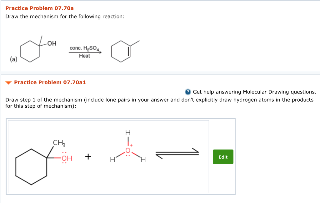 Solved Practice Problem 07.70a Draw the mechanism for the | Chegg.com