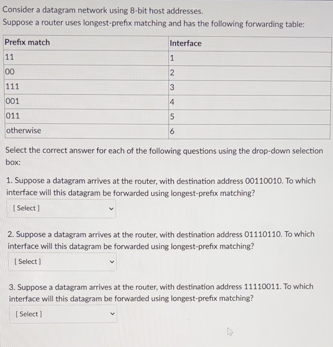 Consider a datagram network using 8-bit host | Chegg.com