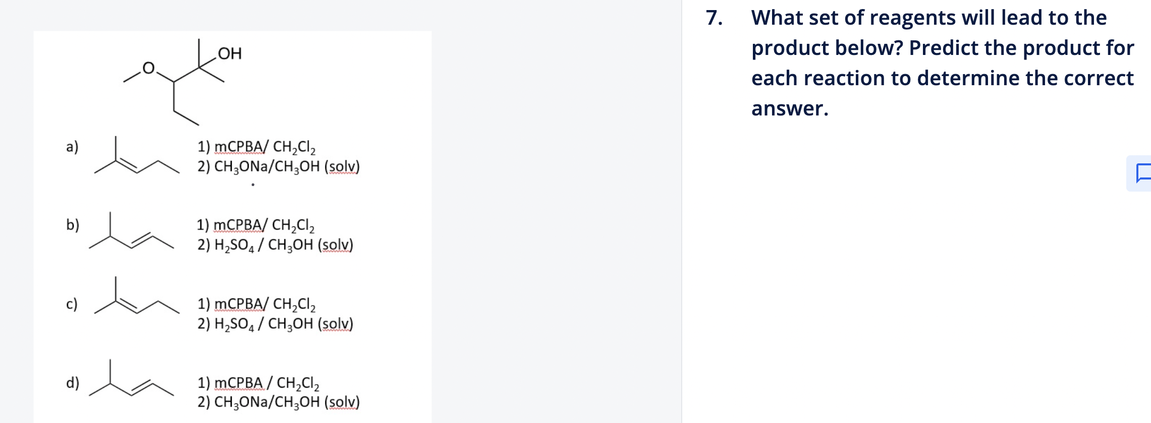 Solved 7. What set of reagents will lead to the product | Chegg.com