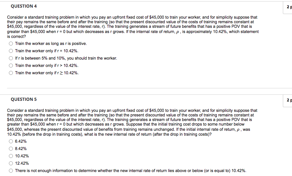 Solved QUESTION 4 2 F Consider a standard training problem | Chegg.com