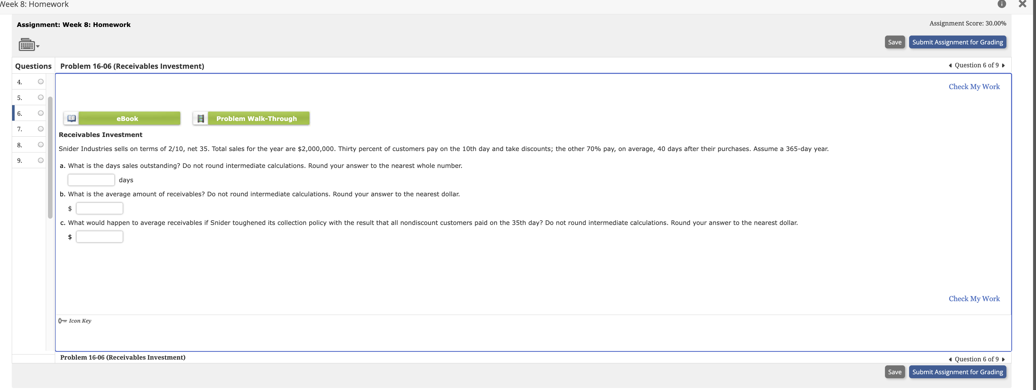 Solved Assignment: Week 8: Homework Questions Problem 16-06 | Chegg.com