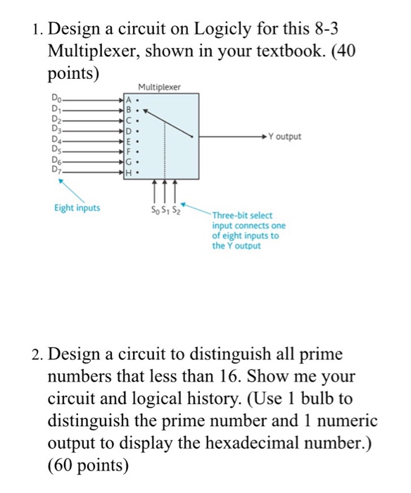 Solved 1. Design a circuit on Logicly for this 8-3 | Chegg.com