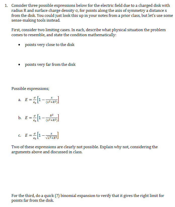 Solved Consider three possible expressions below for the | Chegg.com