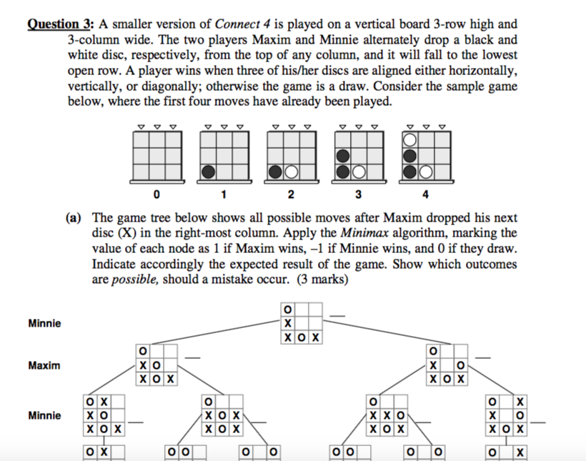 [Solved]-Question 3 Smaller Version Connect 4 Played Vertical Board 3 ...