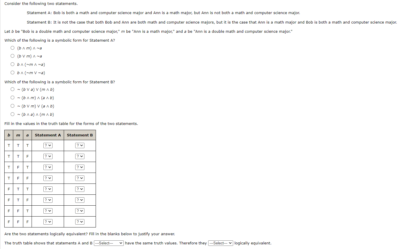 Solved Consider The Following Two Statements Statement A Chegg