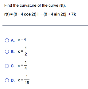 Solved Find the curvature of the curve r(t). | Chegg.com