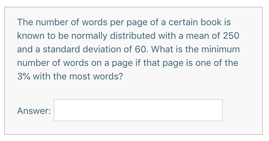Solved The Number Of Words Per Page Of A Certain Book Is Chegg