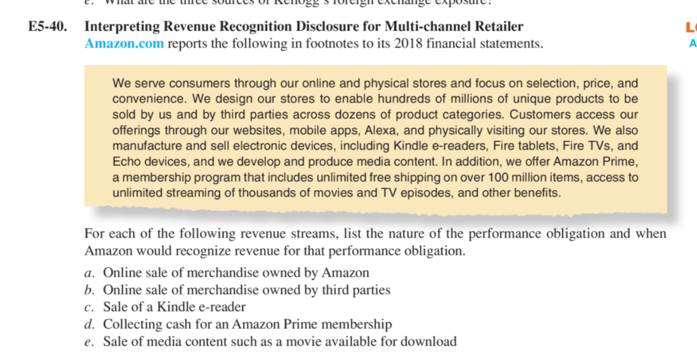 Solved E5-40. Interpreting Revenue Recognition Disclosure | Chegg.com