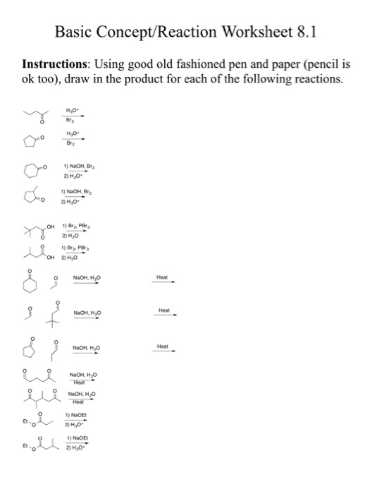 Solved Basic Concept/Reaction Worksheet 8.1 Instructions: | Chegg.com