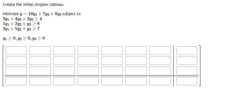Solved Create the initial simplex tableau. Minimize | Chegg.com