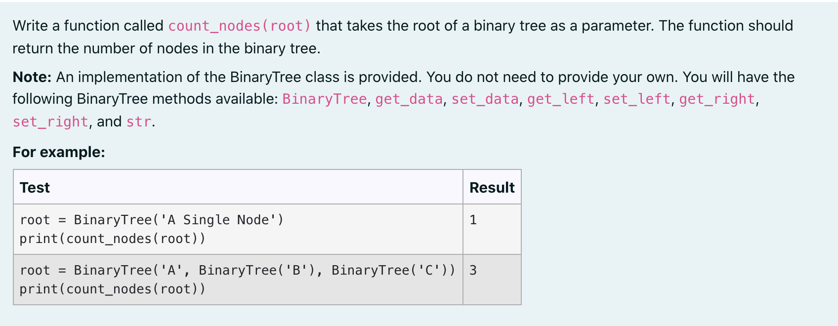 Solved Write a function called make_tree that returns the | Chegg.com