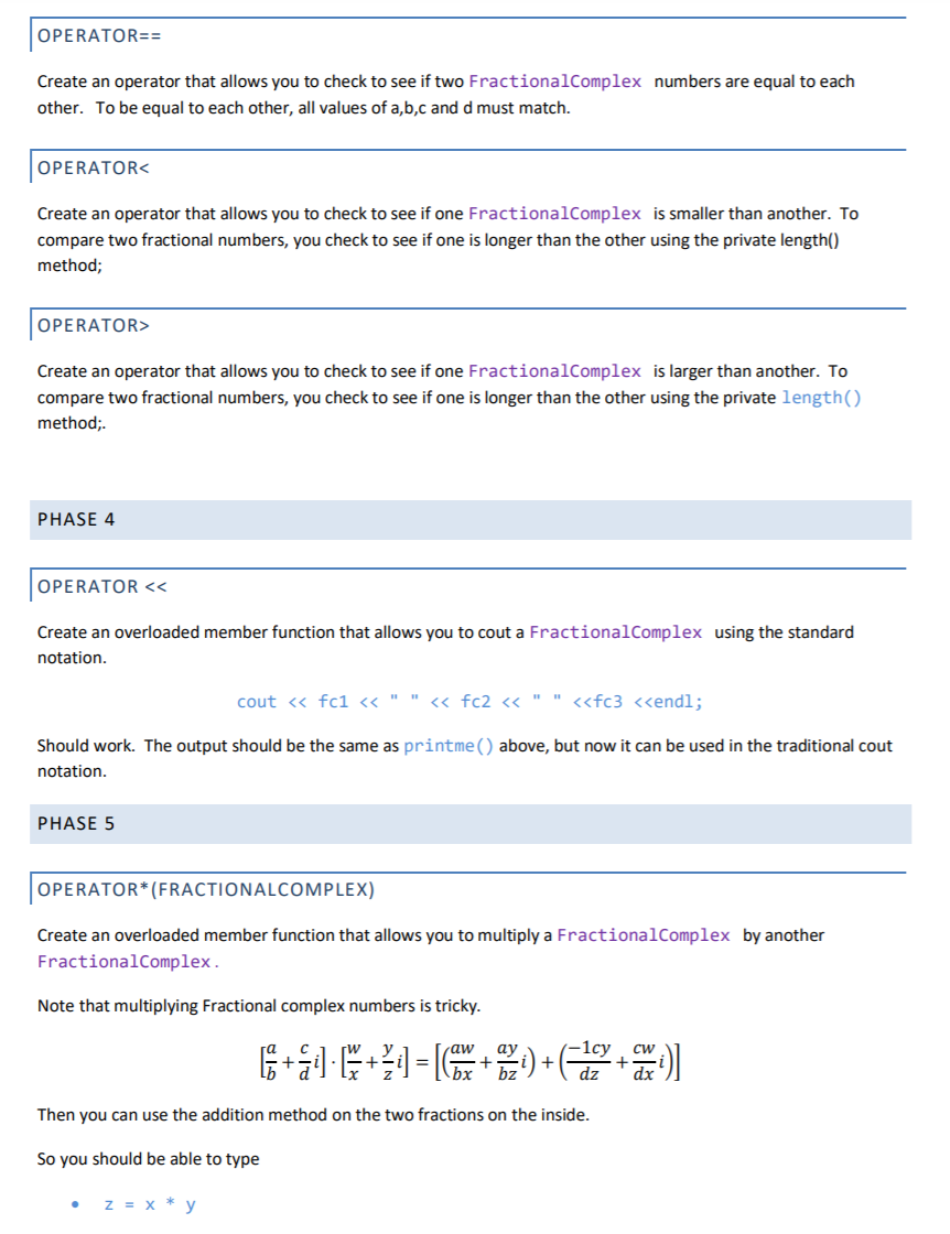 CS132 - PROGRAMMING ASSIGNMENT FRACTIONS OVERVIEW | Chegg.com