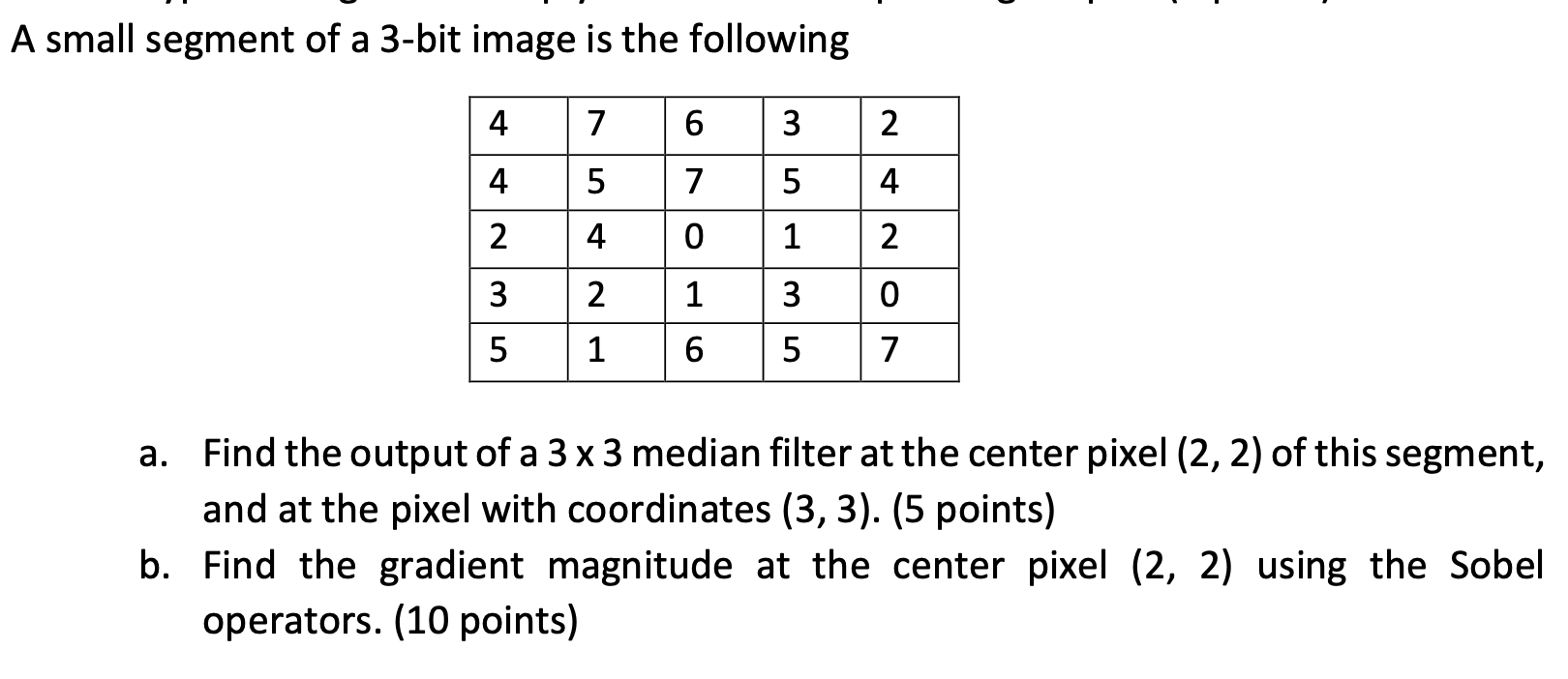 Solved - A small segment of a 3-bit image is the following 4 | Chegg.com