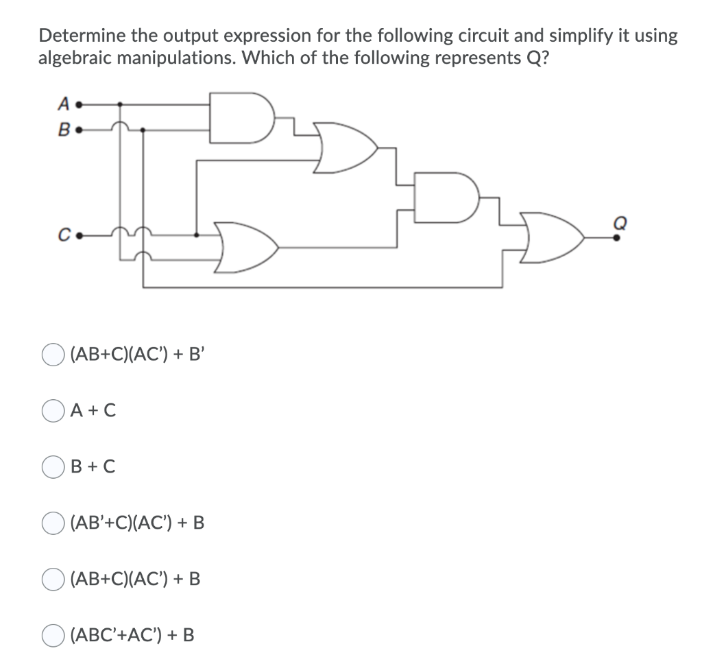Solved Determine the output expression for the following | Chegg.com