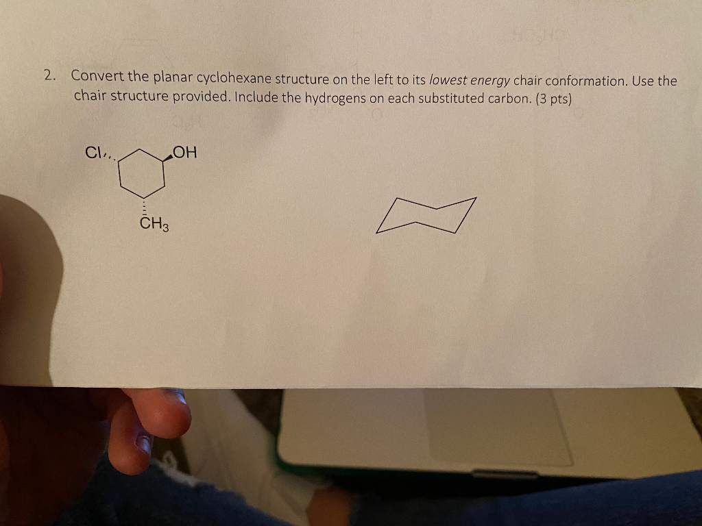 Solved Convert the planar cyclohexane structure on the left | Chegg.com
